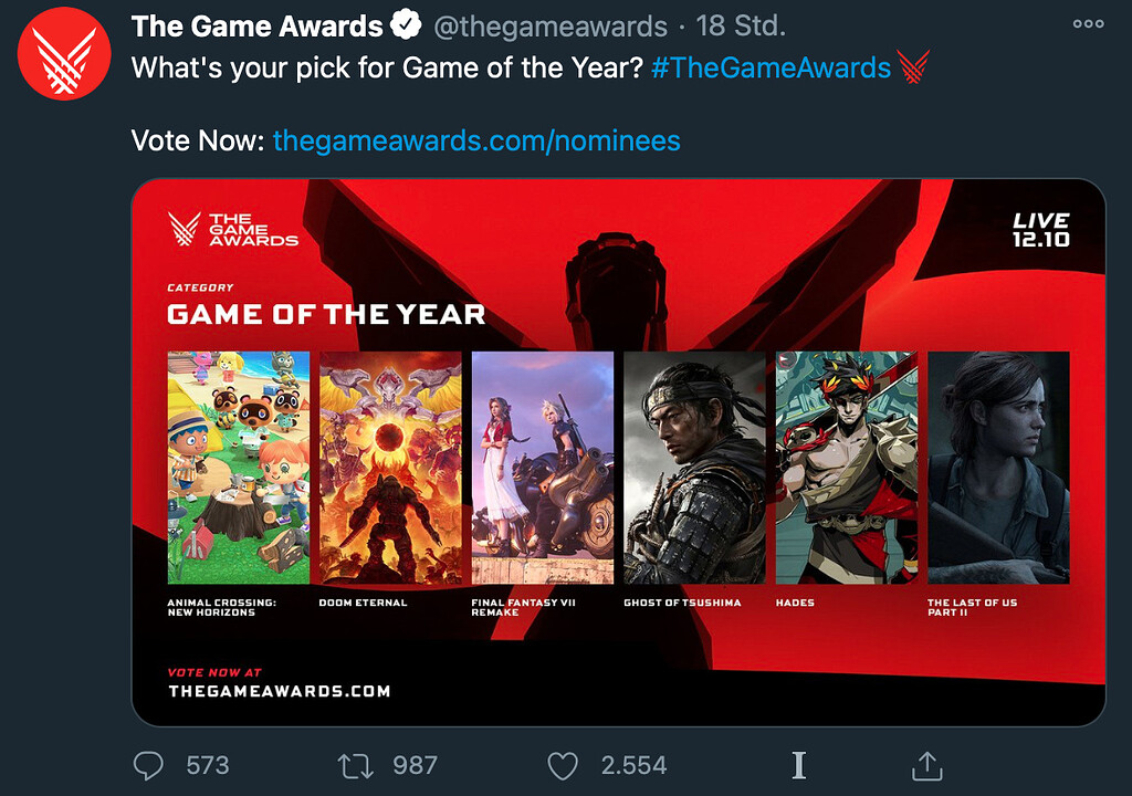 Game of the Year Award '20 GOTY 2020 - Games - Forum • Rocket Beans TV